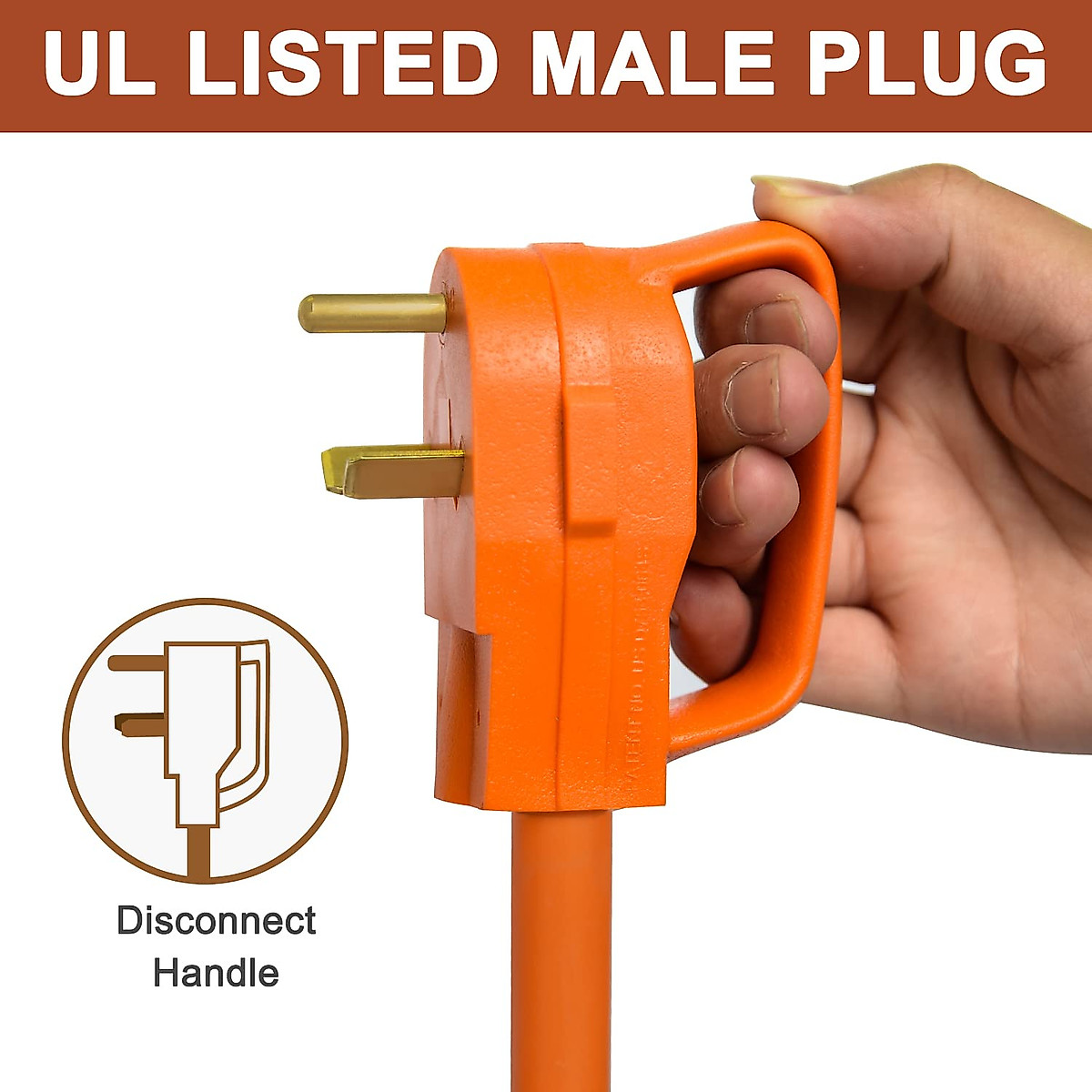 Eillion 30 Amp 25 Feet RV/Generator Power Cord, 10/3 Gauge STW RV Extension Cord Twist Locking, NEMA TT-30P to L5-30R with Cord Organizer RV Power Wire for Generator to House RV Trailer Campers