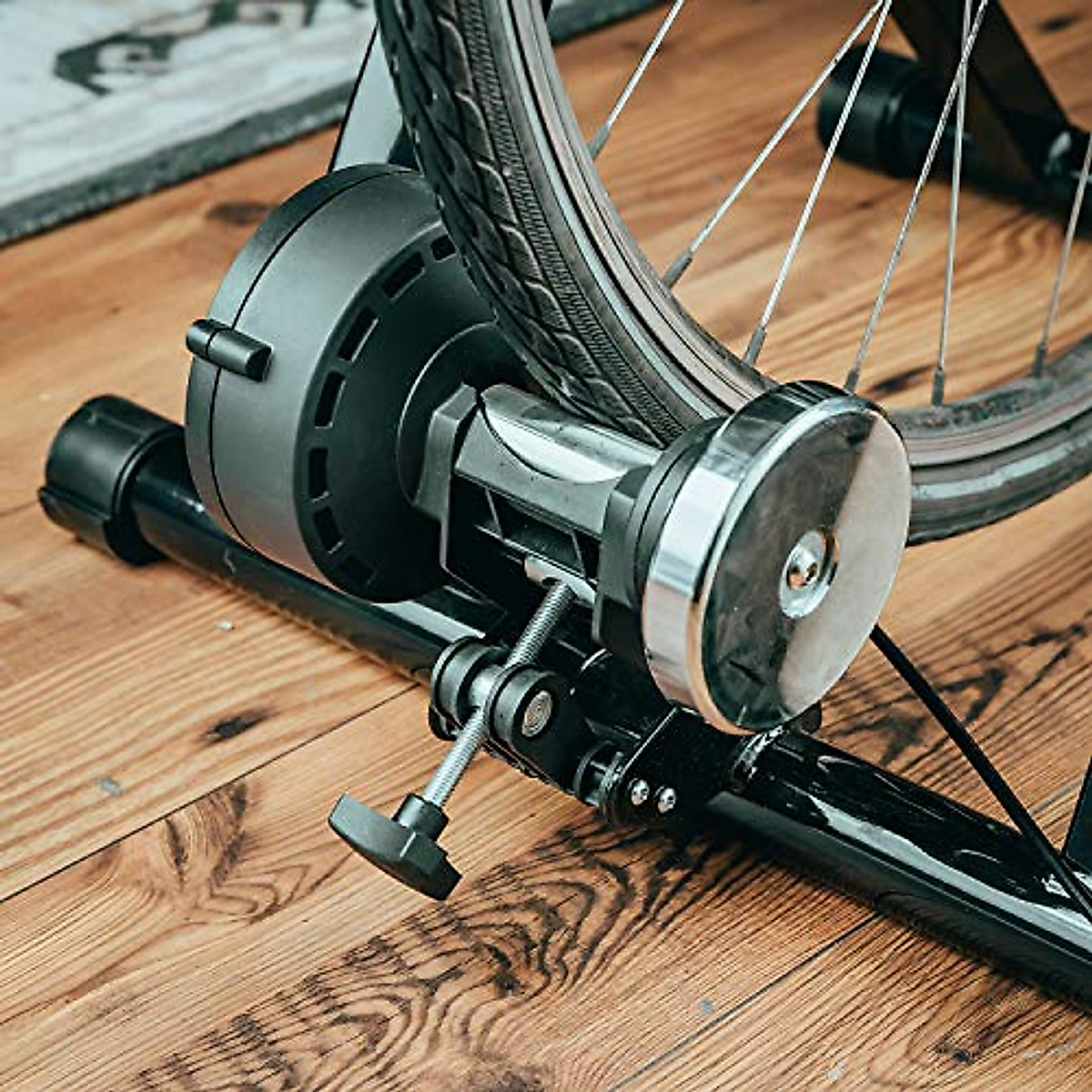 Alpcour Bike Trainer Stand for Indoor Riding – Portable Stainless Steel Indoor Trainer w/Magnetic Flywheel, Noise Reduction, 6 Resistance Settings & Bag – Stationary Exercise for Road & Mountain Bikes