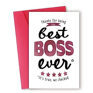 Unique Boss's Day Card, Best Boss Ever,Funny Boss Thank You Card for Women Men, Boss Appreciation Card,Happy Boss's Day Card Gift for Leader Manager