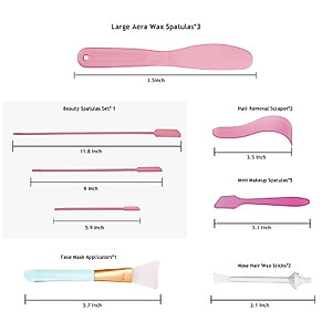 TCJJ 16PCS Silicone Wax Spatulas for Beauty Reusable Wax Sticks Hair Removal Waxing Applicators Large Small Area Scraper for Body Waxing