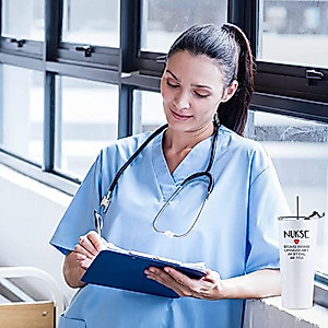 Fancyfams Nurse Gifts for Women 22 oz Stainless Steel Tumbler - Nurse Tumbler, Nurse Gifts, Gifts for Nurses, RN Gifts for Nurses, Nurse Gift Box for Women (White Nurse Set)