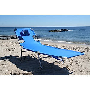 Ostrich Lounge Chaise & Rio Beach Portable Folding Backpack Beach Lounge Chair with Backpack Straps and Storage Pouch, Blue Stripe, ·72“ x 22“ x 10"