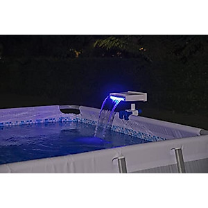 Bestway 58619 Flowclear Soothing Waterfall, Above Ground Pool Accessory with LED Lights, Multicolor