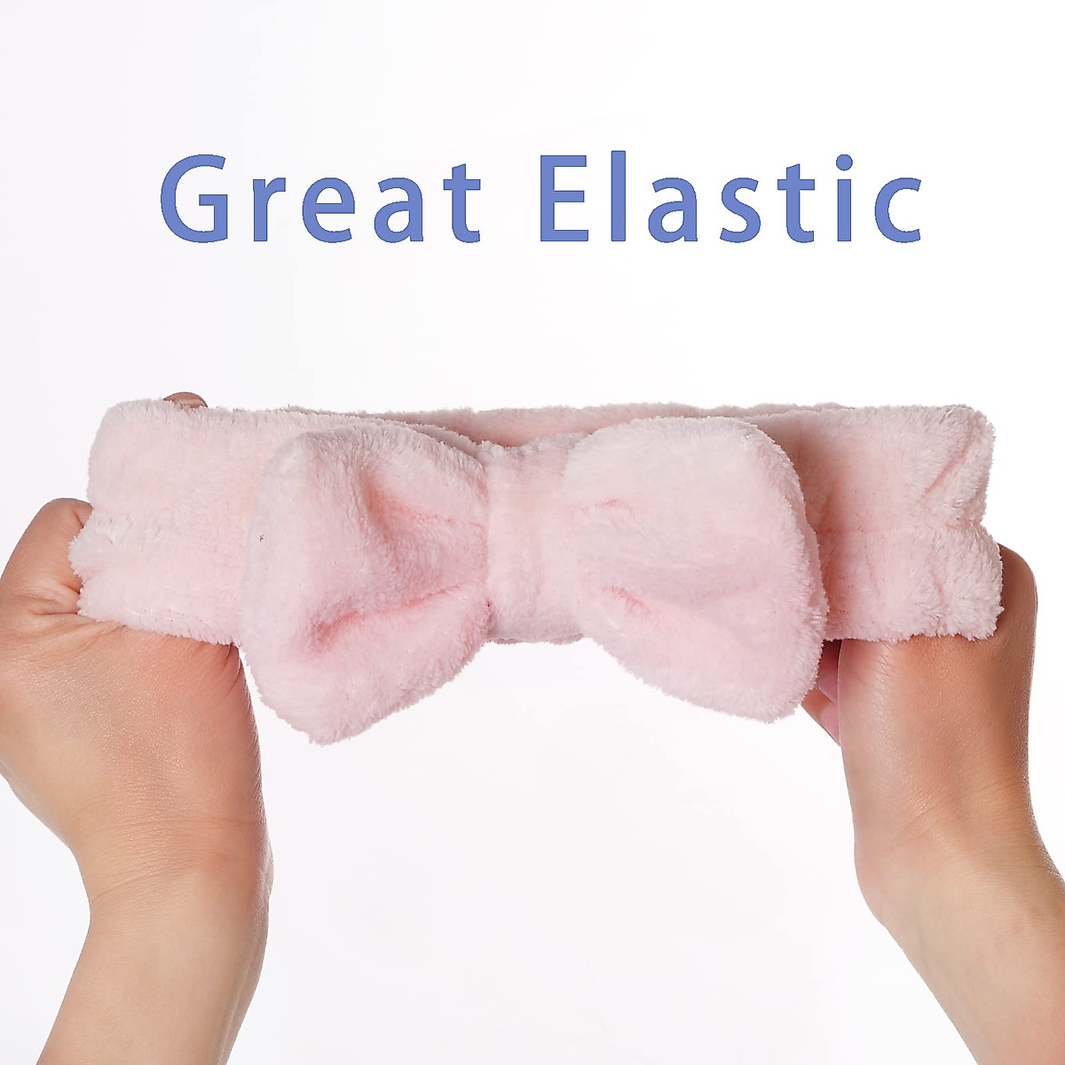 hoyuwak 12Pcs Headbands Wristbands Set for Washing Face, Knotted Spa Head Bands Wrist Towels Skincare Hair Bands Arm Bands for Womens Girls Makeup Facial Bath(White, Pink, Blue, Gray)