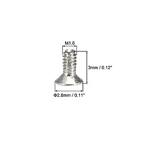uxcell M1.6 x 3mm Phillips Screw Fastener Silver Tone for Laptop PC TV Fan Switch 500pcs