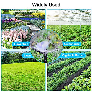 LINGSFIRE 200 PCS Water Irrigation Drippers for 4/7mm Drip Tubing 360 Degree Full Circle Scattering Adjustable Micro Flow Drip Stakes Emitter with Dripping Barbed Connector