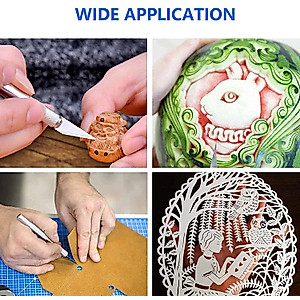 DIYSELF 1PCS Hobby Knife Exacto Knife with Safety Cap and 20PCS Craft Knife Blades for Modeling, Scrapbooking, Stencil, Precision Knife