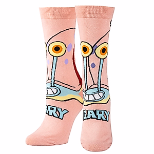 Odd Sox, Gary The Snail Nickelodeon SpongeBob Cartoon, Fun Cute Socks for Women, 5-10