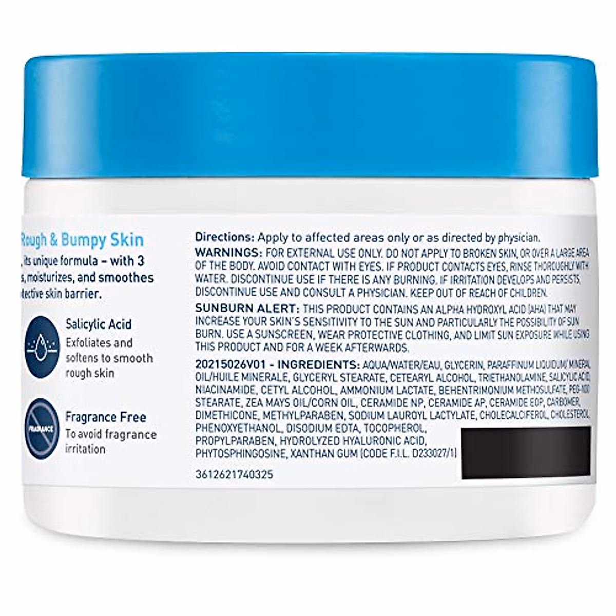 CeraVe Moisturizing Cream with Salicylic Acid | Exfoliating Body Cream with Lactic Acid, Hyaluronic Acid, Niacinamide, and Ceramides | Fragrance Free & Allergy Tested | 12 Ounce