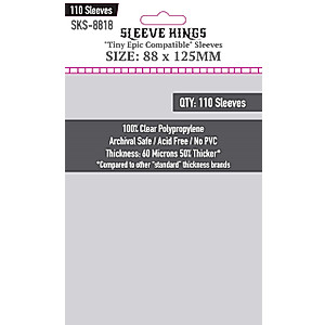 Sleeve Kings Tiny Epic Compatible Sleeves (88x125mm) - 110 Pack, 60 Microns