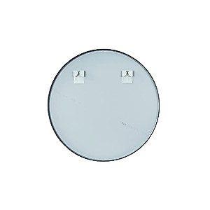 VINNOVA Cascante 28 in. W x 28 in. H Round Metal Wall Mirror in Brushed Black