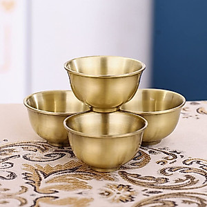 Vintage Tea Wine Drinking Cup: 2pcs Tea Bronze Cup Sake Cup Retro Sip Wine Cup Small Champagne Drinking Cup Chalices Gold Tea Mug