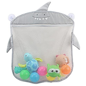 Eioflia Baby Bath Toy Organizer Mesh Shower Caddy with 2 Suction Cups Net Hanging Storage Bag for Bathroom