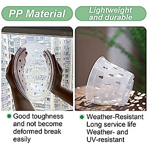 AAHGGBA Orchid Pot, 7 Inch 8 Pack Orchid Pots with Drainage Holes and Saucers Clear Plastic Orchid Pots Provide Good Air Circulation Garden Planters Pots for Indoor and Outdoor Use