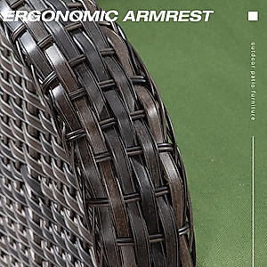 MeetLeisure Outdoor Patio Couch Wicker Sofa - 3 Seater Rattan Sofa for Outside Patio Garden with Deep Seating and Olefin Cushions(Mixed Grey/Green)