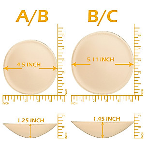 TopBine 3 pairs Round Soft Bra Inserts Pads Removable Sport Bra Cups inserts Mastectomy Bra Inserts For Bikini Top Swimsuit