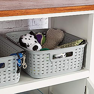 Sterilite 12726A06 15" X 12.25" X 5.25" Cement Short Weave Basket