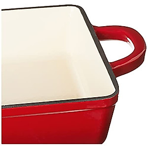 Crock Pot Artisan 13 Inch Enameled Cast Iron Lasagna Pan, Scarlet Red