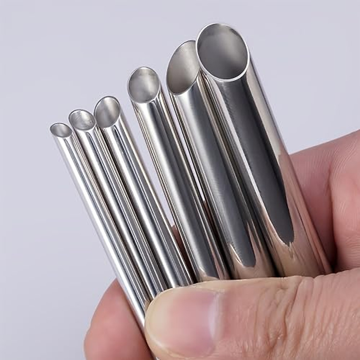 CHUANCI 361L Surgical Steel Piercing Receiver Piercing Needle Receiving Tube Body Jewelry Holding Tattoo Supplies Microblading Tools (6PCS 8mm(0g))