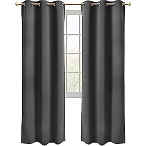 Utopia Bedding Blackout Curtains for Bedroom, Grommet Window Curtains 84 Inch Length 2 Panels, Thermal Insulated Drapes for Living Room (Grey, 42W x 84L Inches)