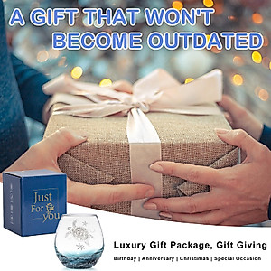 Sea Turtle Stemless Wine Glass, 19 Oz Ideal Unique Ocean Coastal Beach Gifts for Sea Turtle Lovers, Birthday Mother's Day Gifts for Party Women Man Mom Friends Co-worker (Crackle Teal)