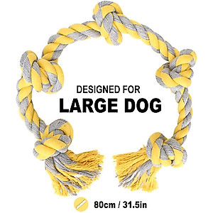 ayisoro Dog Rope Toys for Aggressive Chewers Large Dog Rope Pet Tug Toy Cotton Rope Dog Chew Toys for Large Dogs Tug of War Toy Strong Chewing Teething Training Interactive Dog Rope Toy Large