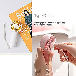 NO Mini Handheld Fan, USB Desk Small Personal Portable Stroller Fan with 4800mAh Rechargeable Battery, Cute Pocket Design Electric Fan 8-25H Working Hours for Travel Office Outdoor Summer Gift(PINK)