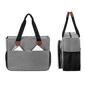 Coopay Embroidery Project Carrying Bag, Multi-pocket Embroidery Kits Storage Bag for Carrying Embroidery Floss, Cross Stitch & Hoops, Waterproof Oxford Fabric, Elegant Black (No Accessories Included)