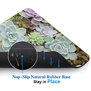Cute Succulents Mouse Pad, Natural Plants Mousepad for Design, Anti-Slip Rubber Base Wireless Mouse Pads for Laptop