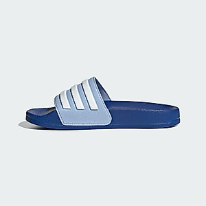 adidas Adilette Shower Slide Sandal, Blue Dawn/White/Team Royal Blue, 2 US Unisex Little Kid
