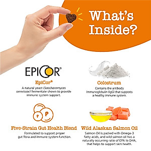 Zesty Paws Allergy Immune Supplement for Dogs Lamb- with Omega 3 Wild Alaskan Salmon Fish Oil & EpiCor + Digestive Prebiotics & Probiotics - Anti Itch & Skin Hot Spots - 90 Count, 4 Pack