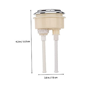Toilet Tank Push Button 2 Pcs Toilet Lid Button Toilet Parts Toilet Tank Switches Metal White Toilet Water Tank Button Durable Toilet Button Toilet Supplies Oval Handle