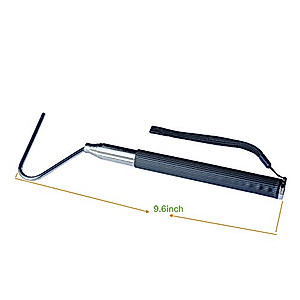JOCYI 40inch Collapsible Snake Hook Sturdy Non-rotatable Stainless Steel Hook, Tool Hook，Designed with Groove, Can't Rotate, is Easier tooperate and Safer