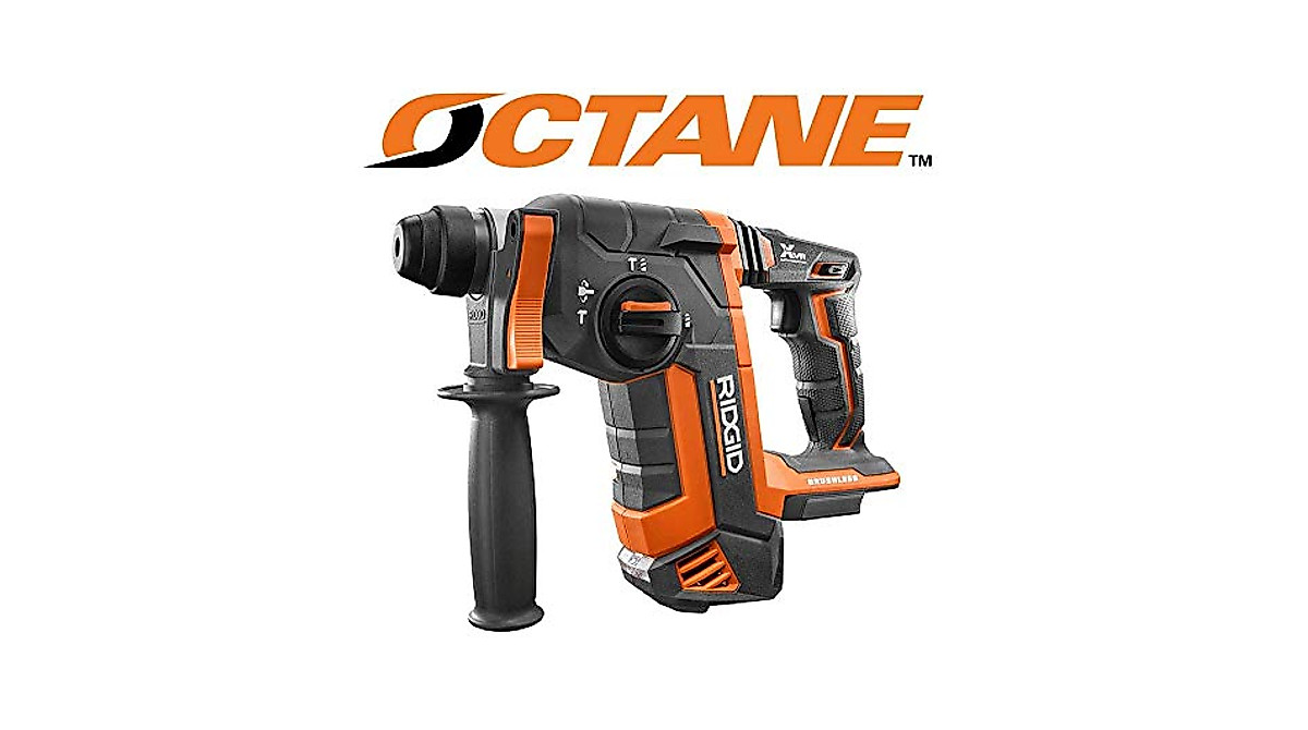 Rigid OCTANE 18V Cordless Brushless Rotary Hammer | Faster Drilling