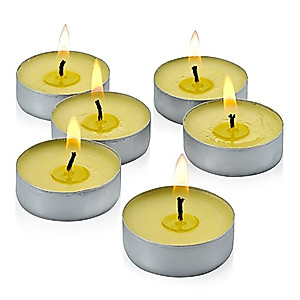 PARNOO Bulk Pack - 60 Pack Citronella Tealight Candles - Summer Yellow - Indoor Outdoor, YC-TL60