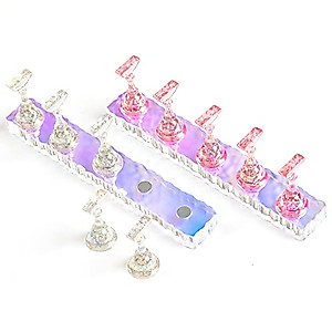 BQAN 2 Set Nail Holder for Painting Nails, Aurora Acrylic Nail Stand for Press on / Fake Nail Tips Training / Nails Display with 96 Pcs Reusable Adhesive Putty