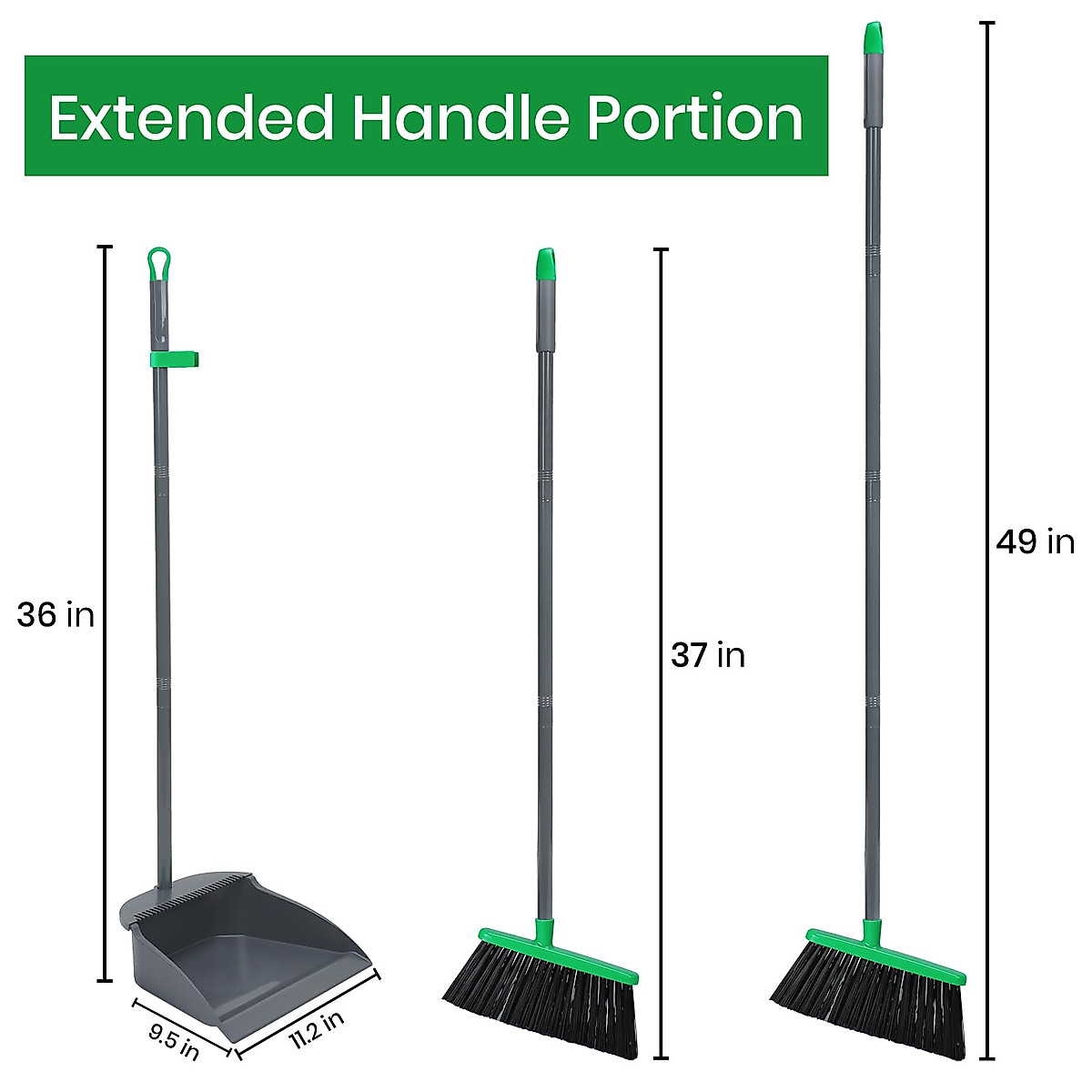 Broom with Dustpan Combo Set for Kitchen Office Lobby Floor Cleaning