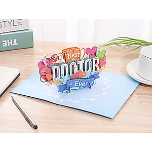 Liif Thank You Doctor 3D Greeting Pop Up Card, Thank You Card For Doctor, Nurse, EMTs, Healthcare Workers, Doctor Appreciation Gifts| With Message Note & Envelop | Size 7 x 5 Inch