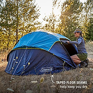 Coleman Pop-Up Camping Tent with Dark Room Technology, 2/4 Person Tent Sets Up in 10 Seconds & Blocks 90% of Sunlight, Includes Pre-Assembled Poles, Adjustable Rainfly, & Taped Floor Seams