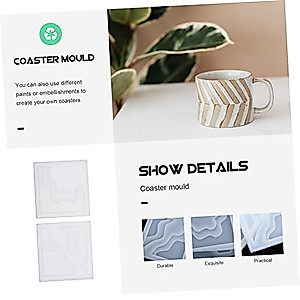 LIGHTAOTAO Ocean Jewelry 2pcs Coaster Mold Square Tray Stencils for Crafts De para Gelatinas Silicone Coasters Wave Coaster Silicone Resin Molds Birthday Present Resin Cup Pad Making Tools