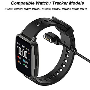 2-Pack Charger for YAMAY SW021 Willful SW023 SW025 Letsfit ID205L Letscom ID205G ID205S ID206 ID205U ID216 Umidigi Uwatch 3S 3 2 2S Urun Smart Watch Magnetic USB Charging Cable [3.3ft/100cm] (2)