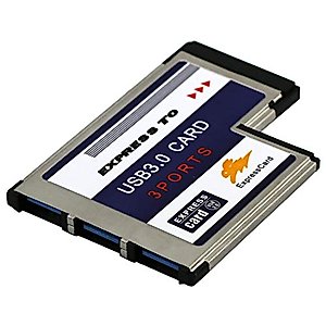 JMT 3 Ports Hidden Inside USB 3.0 to Expresscard 54mm USB3.0 Adapter Converter for Express Card Laptop Notebook PC