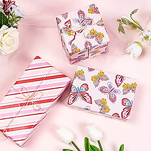 WRAPAHOLIC Reversible Wrapping Paper - Mini Roll - 17 Inch X 33 Feet - Butterfly Design, Perfect for Birthday, Party, Holiday, Wedding, Baby Shower