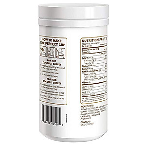 CAcafe Coconut Coffee, Coconut Infused Colombian Coffee, Creamy Drink Mix, Make Iced or Hot, Packed with Antioxidants, Natural Energy, and Stress Relief 19.05oz