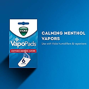 Vicks VapoPads, 6 Count - Soothing Menthol Vapor Pads for Vicks Humidifiers, Vaporizers, Waterless Vaporizers, and Plug-Ins, VSP-19
