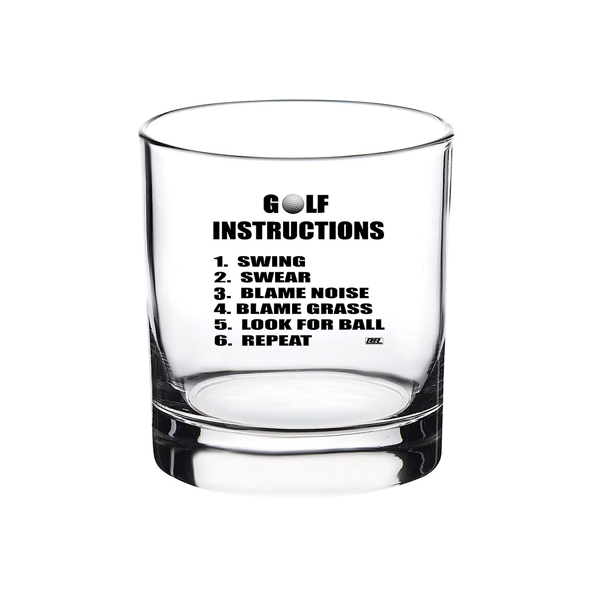Rogue River Tactical Funny Golf Instructions Old Fashioned Whiskey Glass Drinking Gag Cup Gift For Golfer Golfing