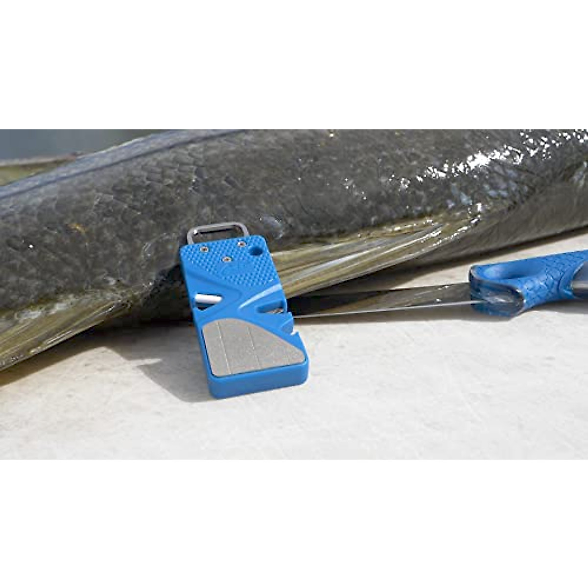 CUDA Diamond Pocket Sharpener #23062 | Compact Portable Sharpener with Integrated Line Cutter, Bottle Opener, & Hook Sharpening Grooves