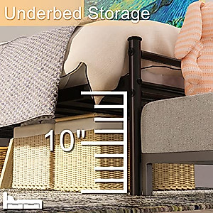 FSTAR 12 inch Metal Bed Frame with Headboard and Footboard, Mattress Foundation with Steel Slat Support, Heavy Duty, No Box Spring Needed, Easy Assembly, Noise Free (Black, Twin)