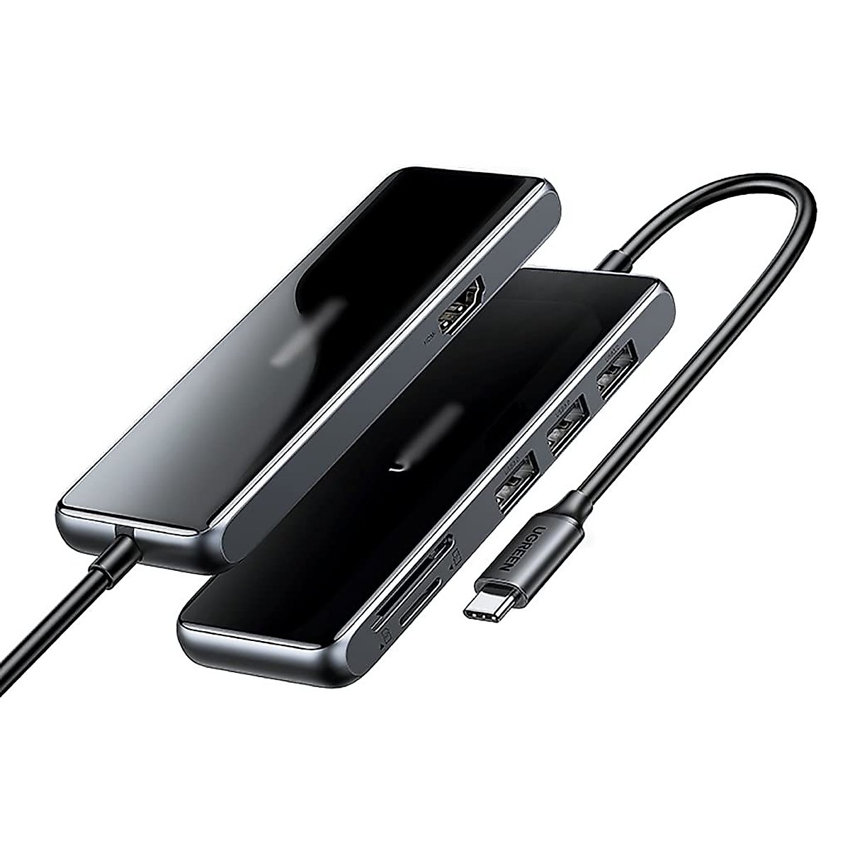 Port Expander USB-C Hub 6 in 1 Multiport USB-C Docking Station with 4K HDMI, 3 USB 3.0 Ports, SD/TF Card Reader, USB Splitter Adapter USB Splitter
