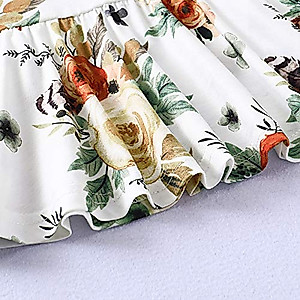 SANMIO Toddler Girl Clothes, Baby Girl Outfits Cute Floral Long Sleeve Ruffle Shirt and Jeans Pants Fall Winter Clothing Set